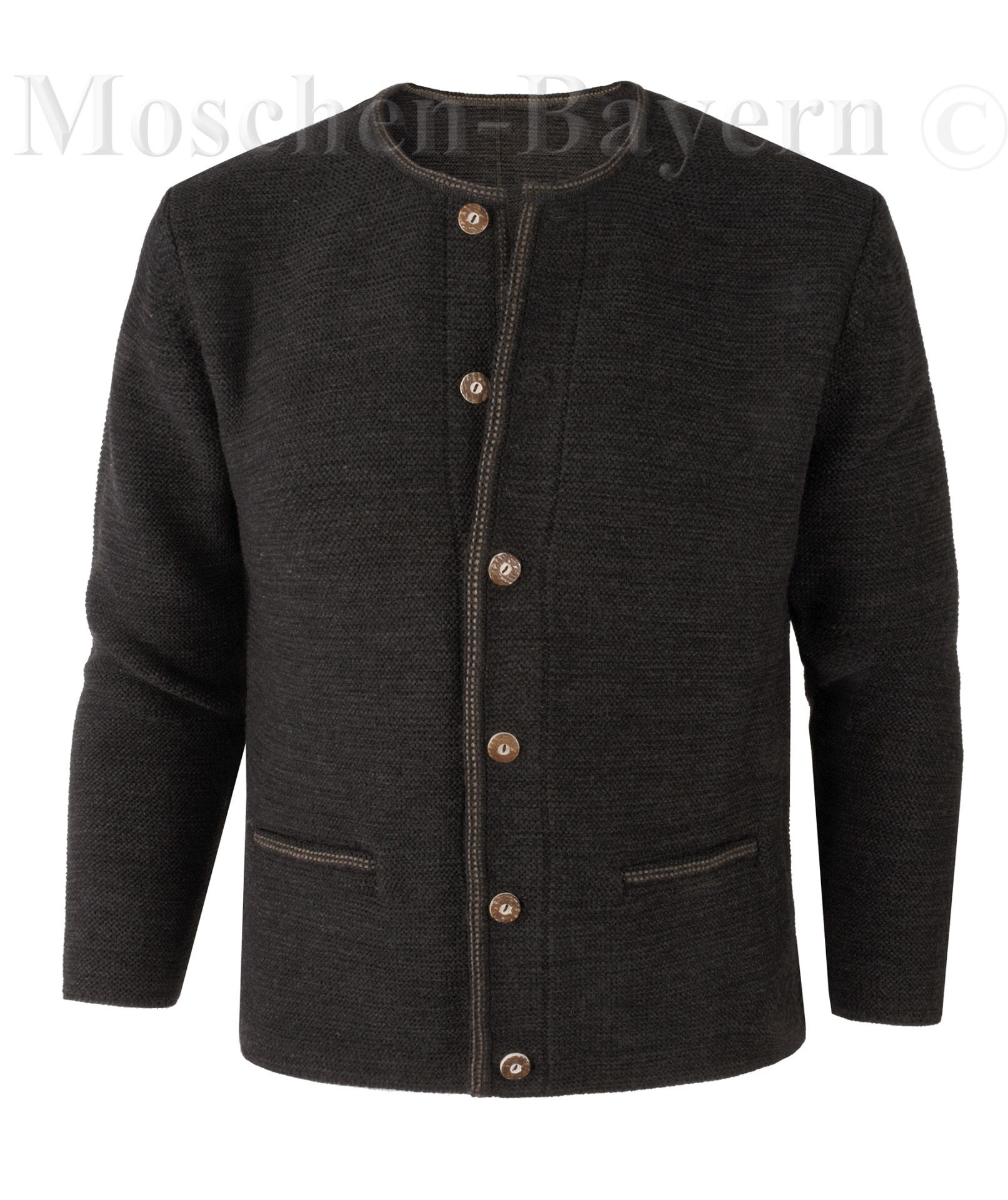 Trachtenstrickjacke Herren Anthrazit günstige Trachtenjacke Männer