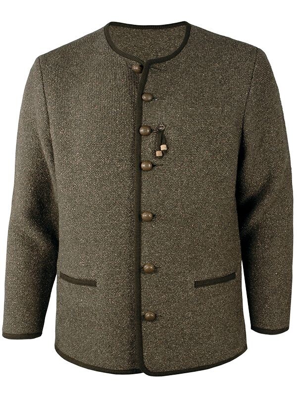 Premium Trachtenstrickjacke Herren 100% Schurwolle Trachtenjanker Oliv ...