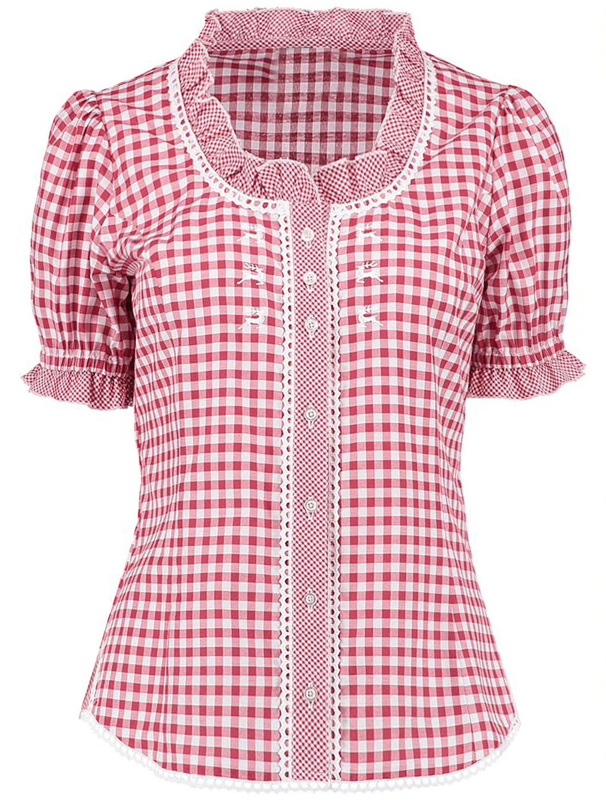 Trachtenbluse Kariert Damen