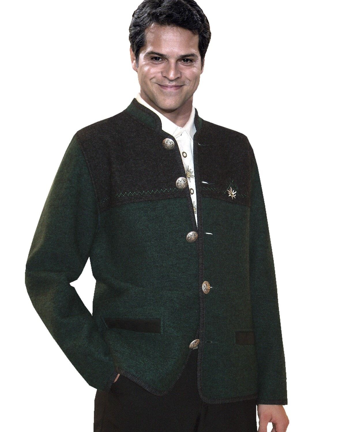 PREMIUM Trachtenjanker Walkjacke Herren Walkjanker 100% Schurwolle Grün
