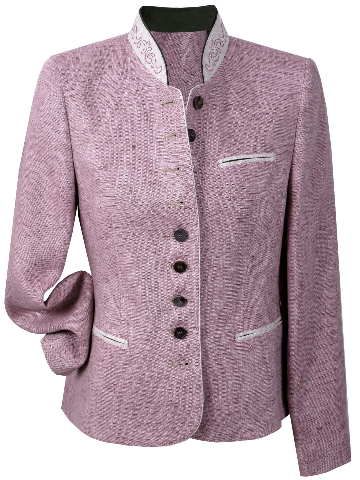 EDLE Trachtenjacke Leinenjanker Damen Gehrock Janker Blau